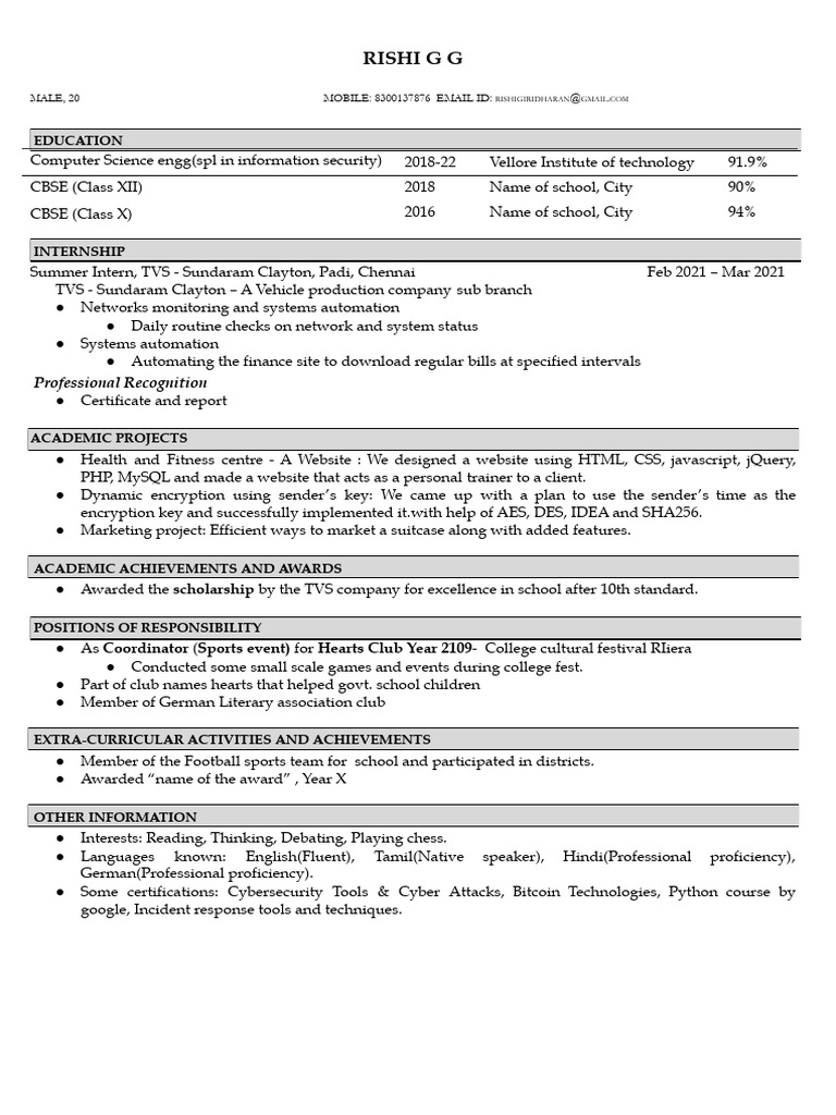 Bain Resume Template for 2021 | PDF | Computing | Computer Security