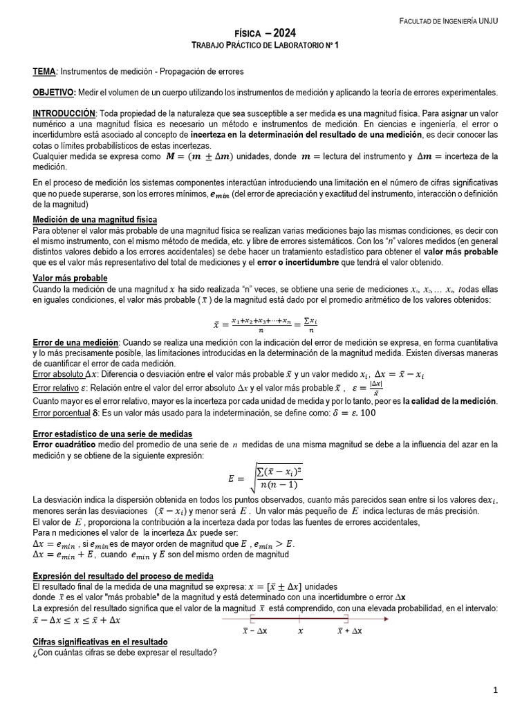 Guia Tpl1 2024 | PDF | Medición | Probabilidades y estadísticas