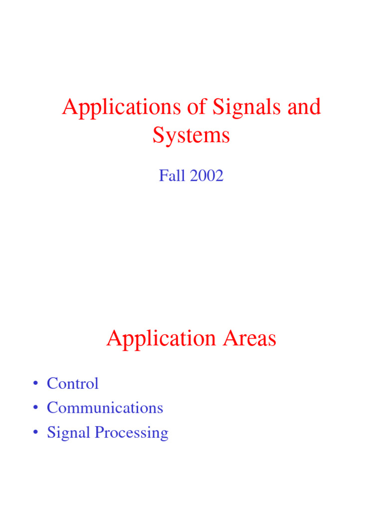 Signals and Systems Applications | PDF | Modulation | Telecommunications