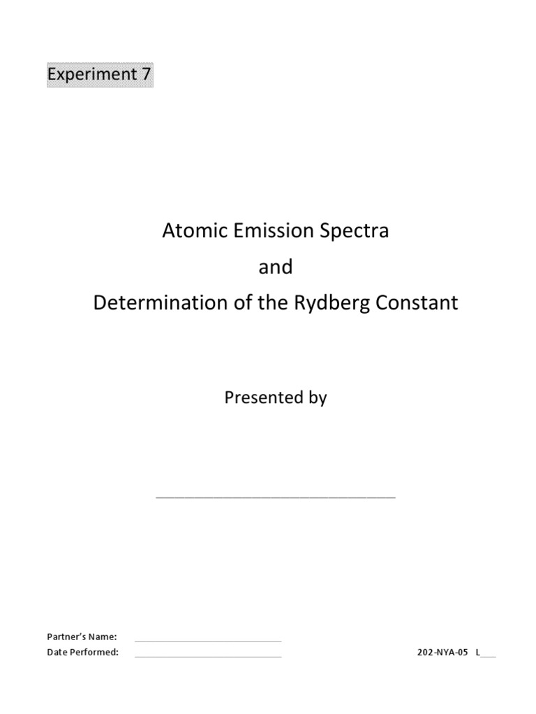 Atomic Emission Spectra Analysis | PDF