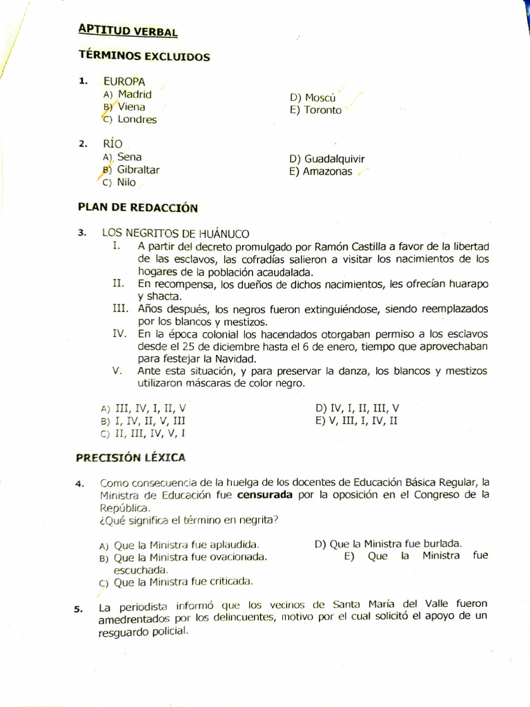 Simulacro R.V. | PDF | Perú