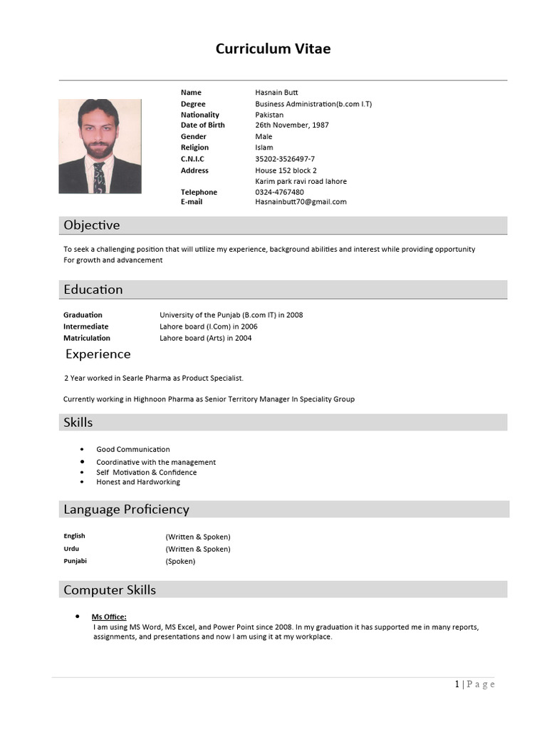 Hasnain Butt CV | PDF