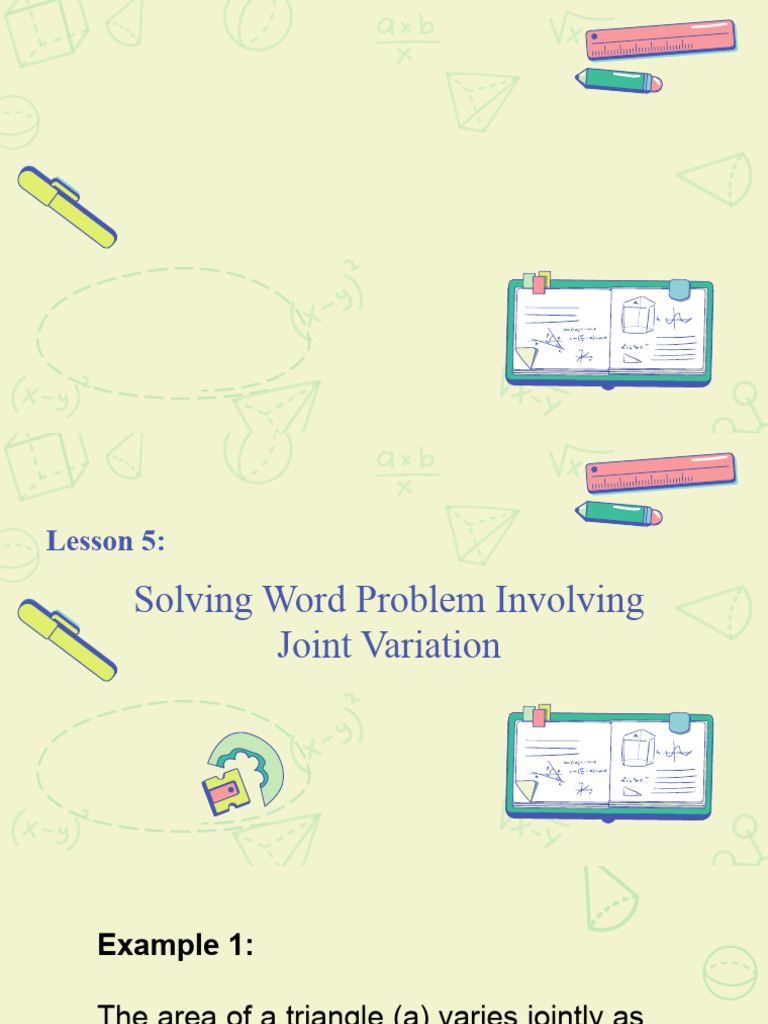 Word Problem Involving Joint Variation | Download Free PDF | Length ...
