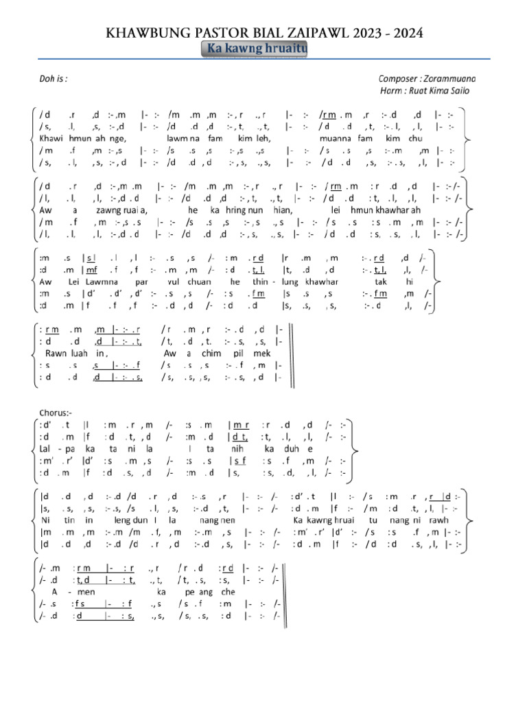 Ka Kawng Hruaitu Dik Zawk | PDF