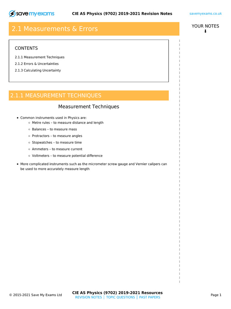 Measurements And Errors Pdf Observational Error Accuracy And Precision