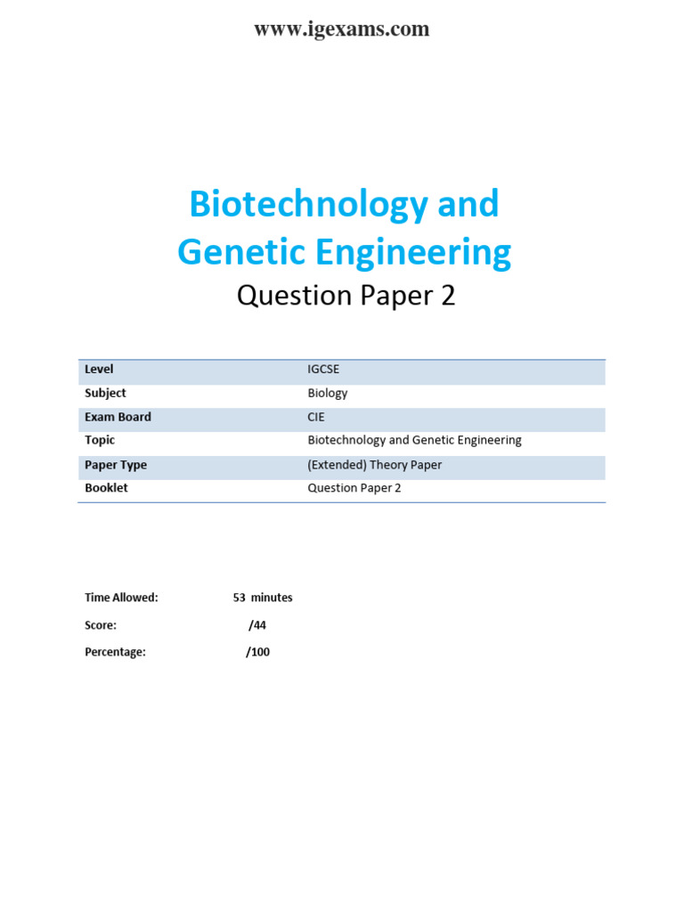 20.2 Biotechnology - and - Genetic - Engineering - Igcse Cie Biology ...
