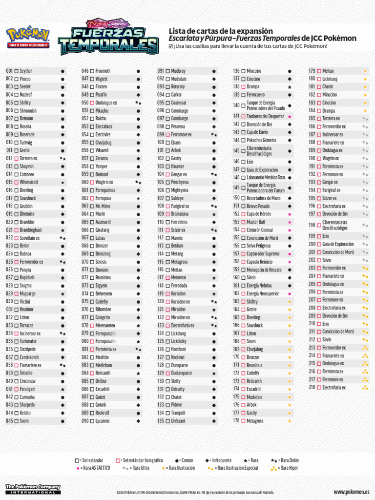 SV05 Card List ES | PDF | Franquicias de Nintendo | Pokémon