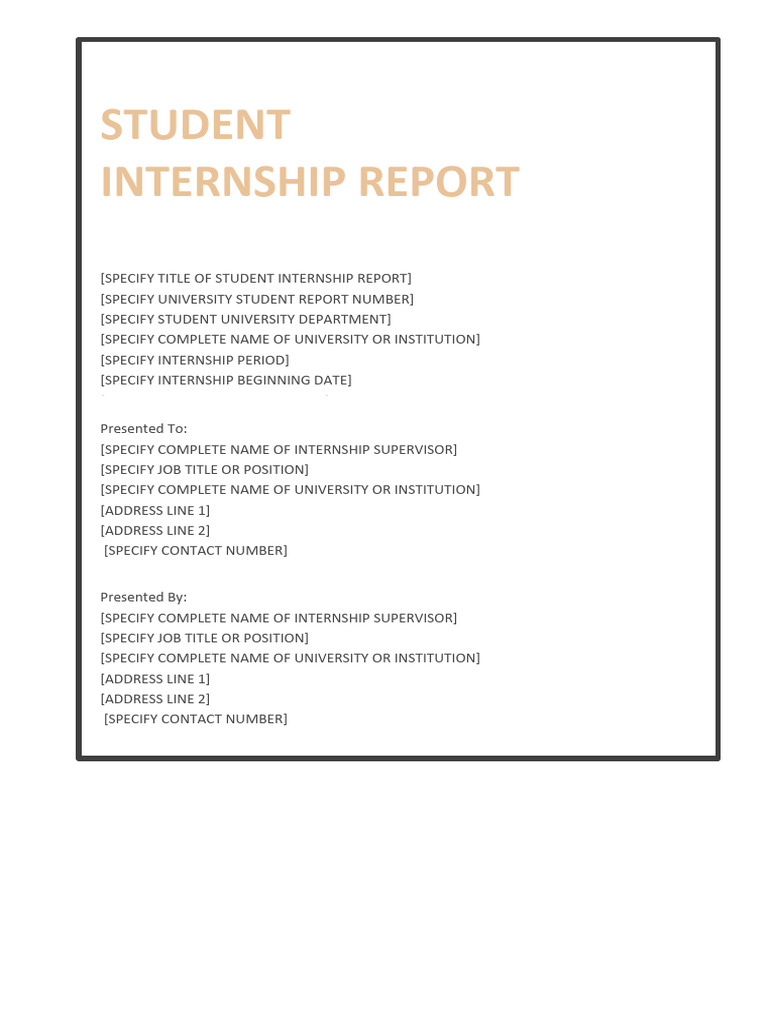 Student Internship Report Template | PDF | Balance Sheet | Expense