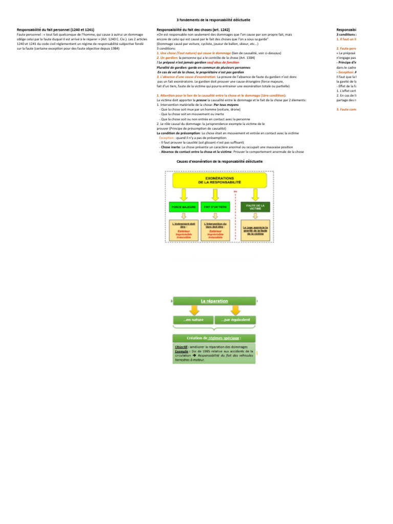 Fondements de la responsabilité délictuelle | PDF | Responsabilité du ...
