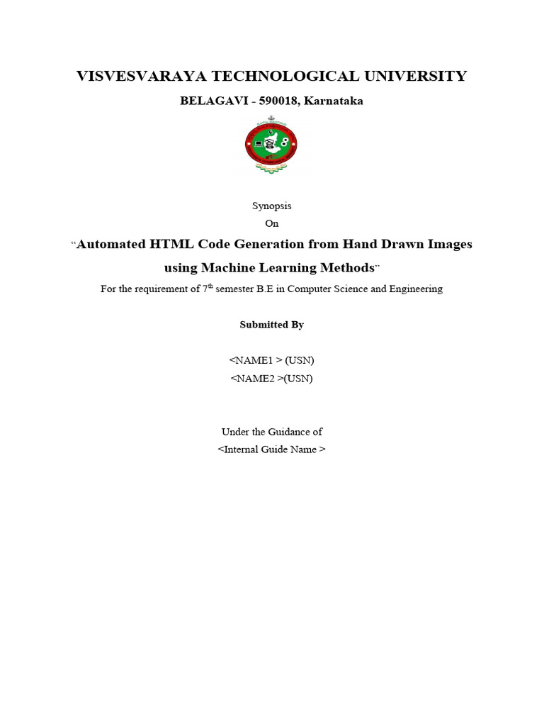Automated HTML Code Generation From Hand Drawn Images Using Machine Learning Methods | PDF ...