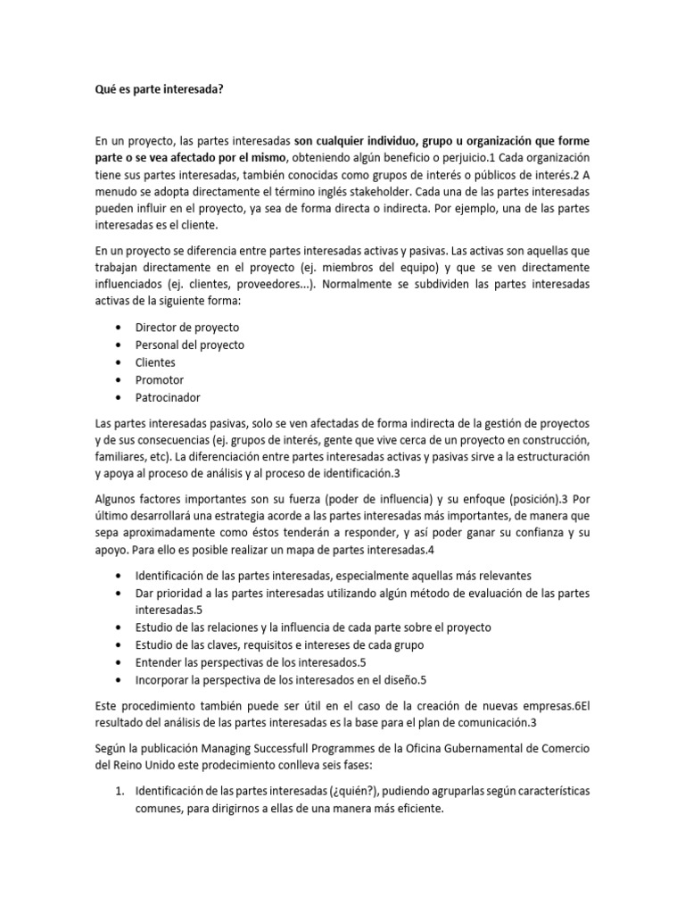 Gestión de Partes Interesadas | PDF | Evaluación