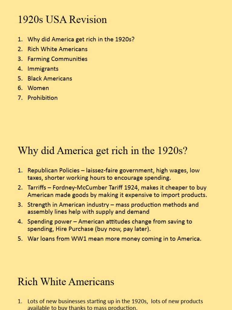 1920s America: Wealth, Culture, and Change | PDF | Immigration | Tariff