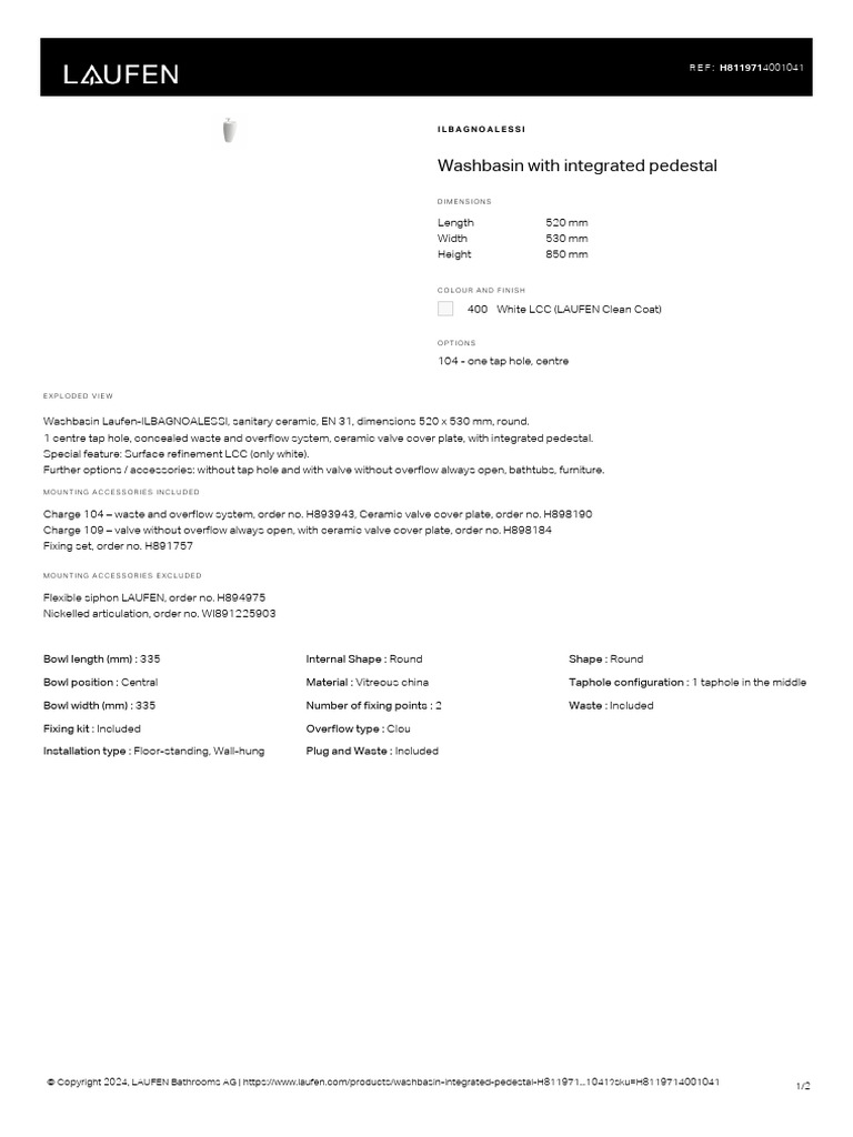 LAUFEN H8119714001041 en INT | PDF