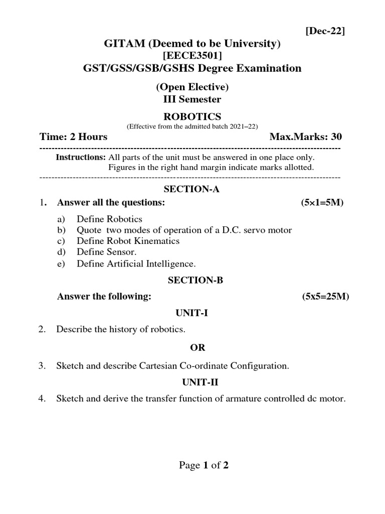 Eece3501 - Robotics | PDF | Robotics | Artificial Intelligence