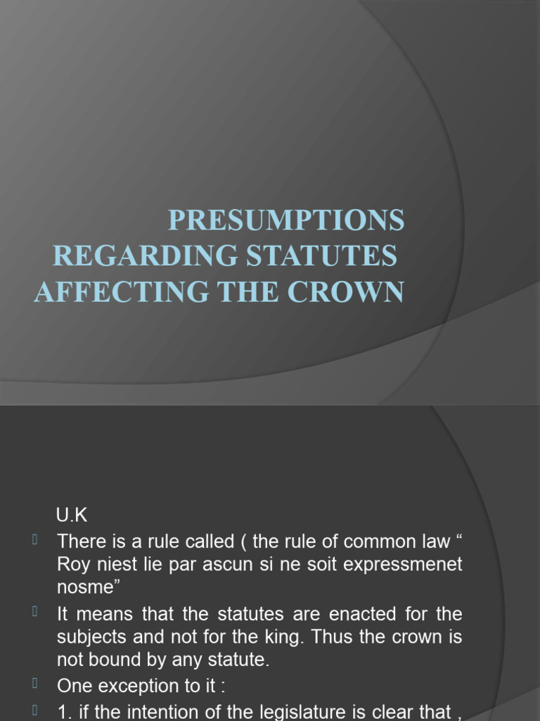 Statutes Affecting The Crown | PDF | Sovereign Immunity | The Crown