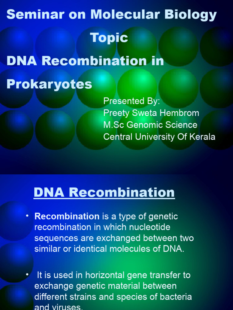 Dna recombination mechanism | PDF | Bacteriophage | Transformation ...