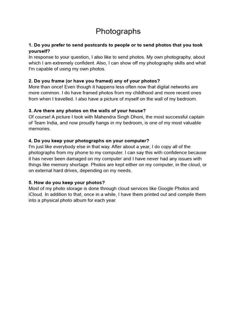 Ielts Speaking Part 1 Questions and Answers 2 PDF F2d13acb40 | PDF