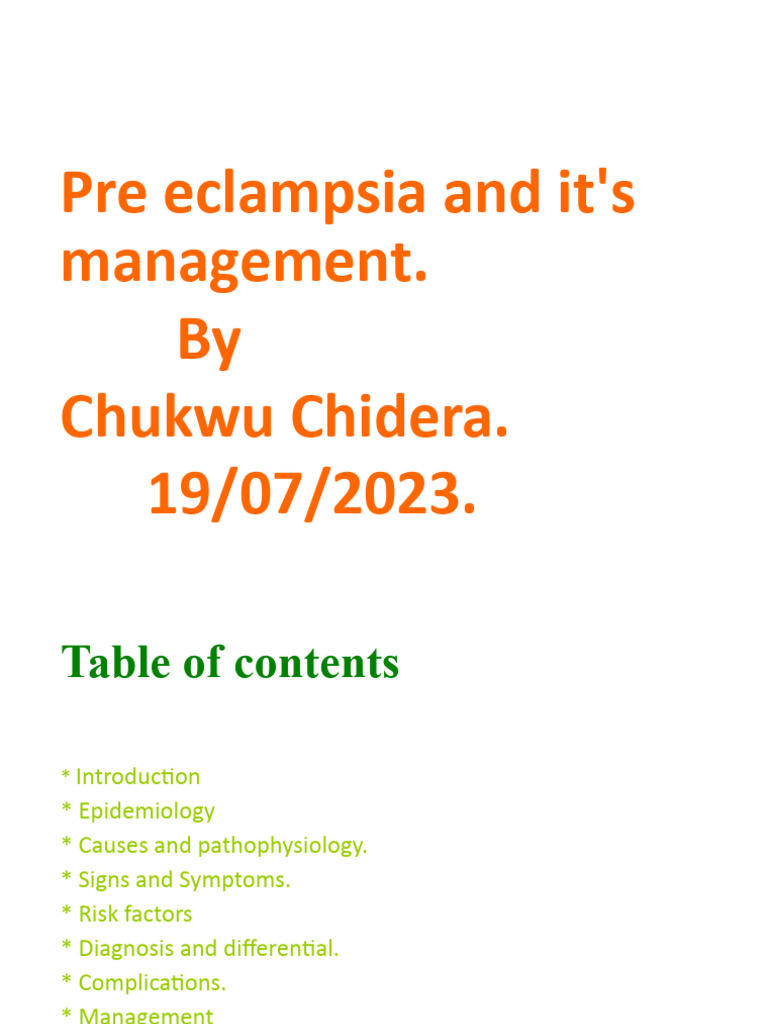 Presentation Pre Eclampsia | PDF | Hypertension | Pregnancy