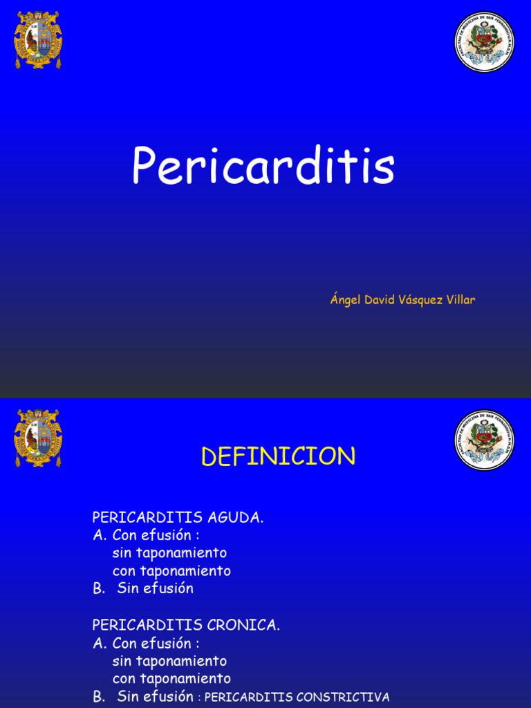 fisiopatologia de la pericarditis, UNMSM 2024 | PDF | Enfermedades y ...