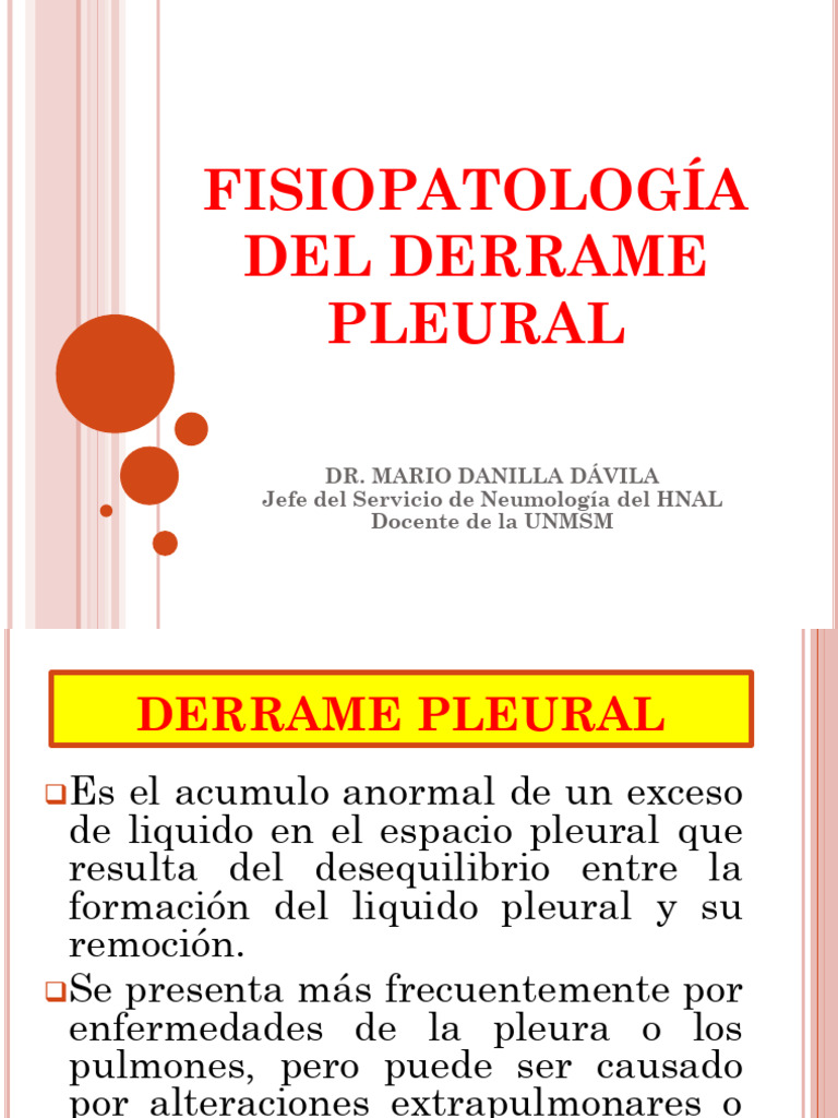 Fisiopatología Del Derrame Pleural 5 2 24 PDF | PDF | Biopsia | Especialidades Medicas