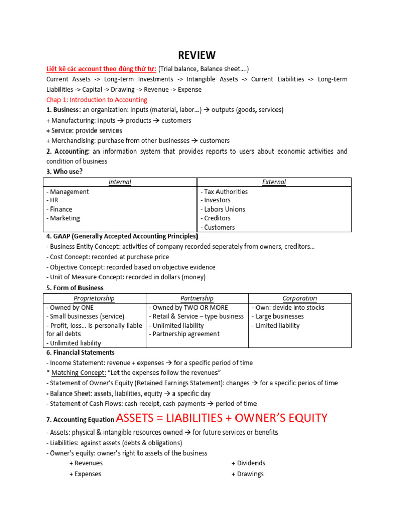 REVIEW Chap 1 - 2 - 3 | PDF | Debits And Credits | Depreciation