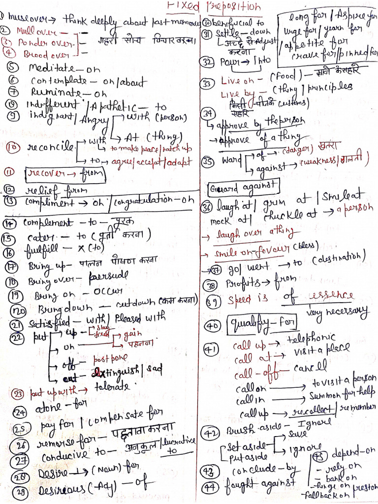 300 Important Fixed Preposition by Gaurav Shakya | PDF