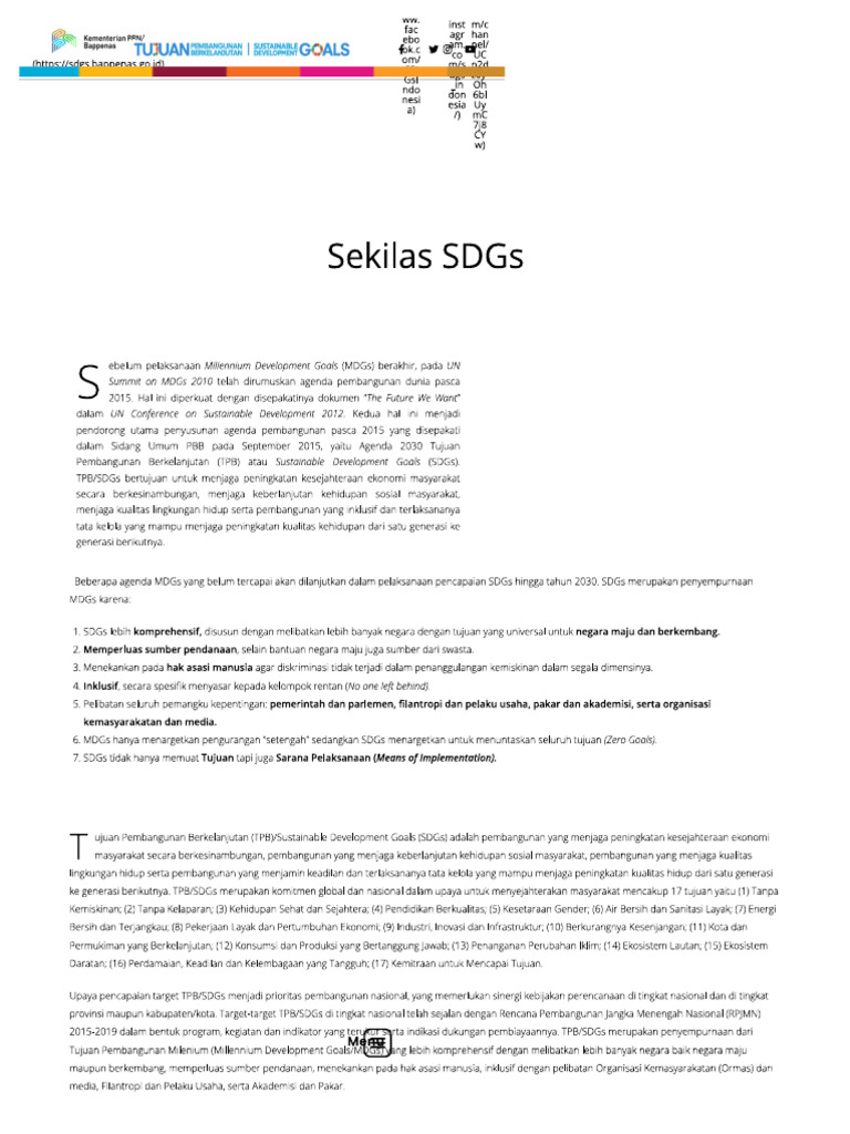 Sekilas SDGs | PDF