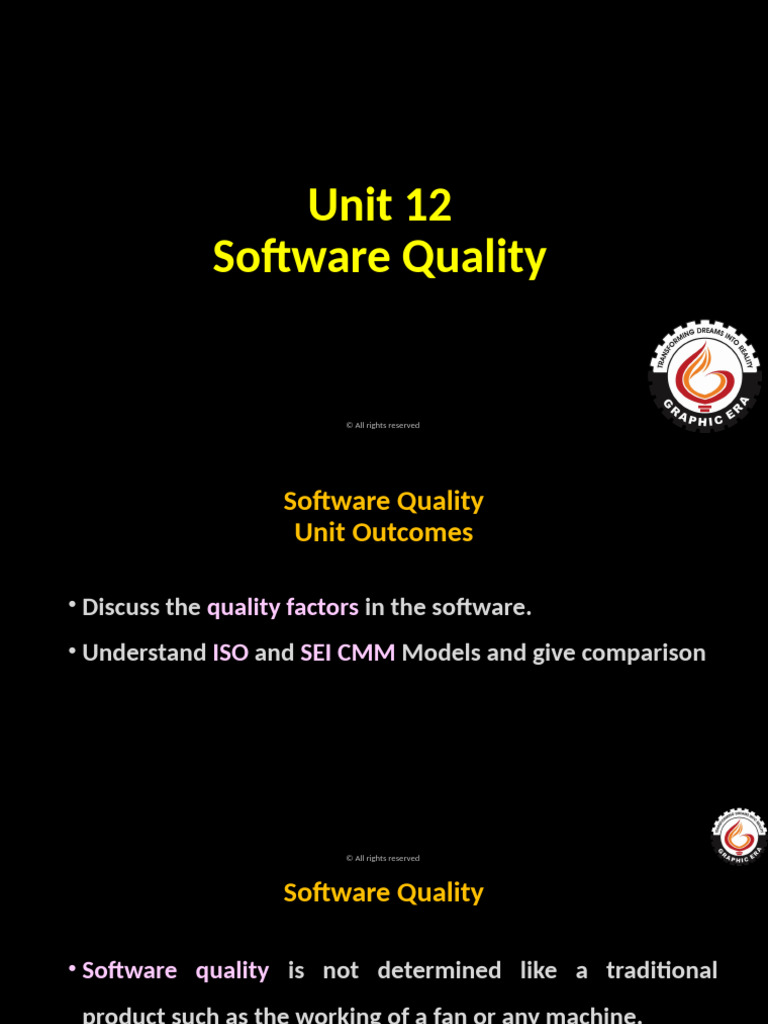 Unit 12 Software Quality: © All Rights Reserved | PDF | Iso 9000 | Quality Management