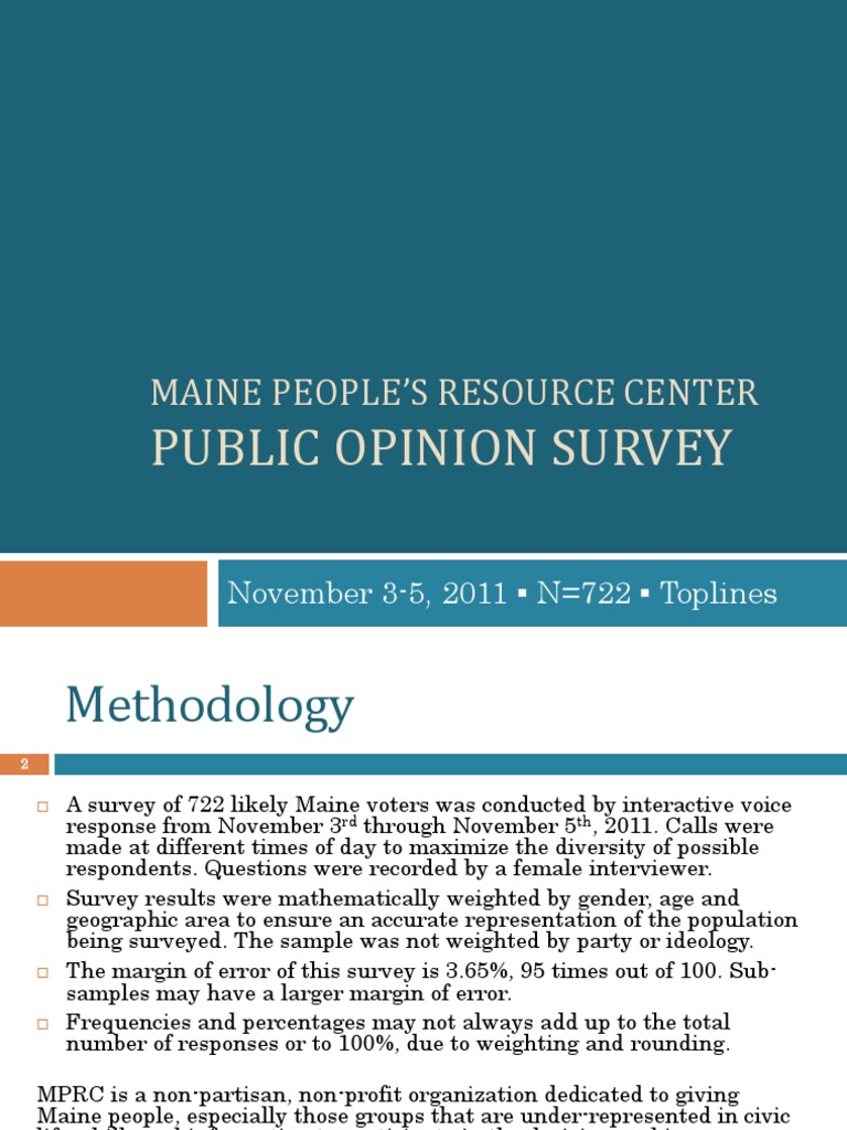 Public Opinion Survey: Maine People'S Resource Center | PDF | Survey ...