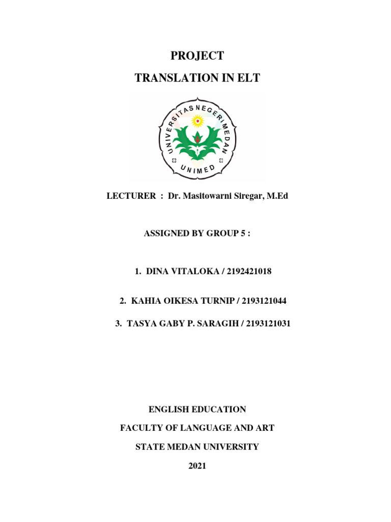 Project Translation in Elt Group 5 | PDF | Translations | Semantics