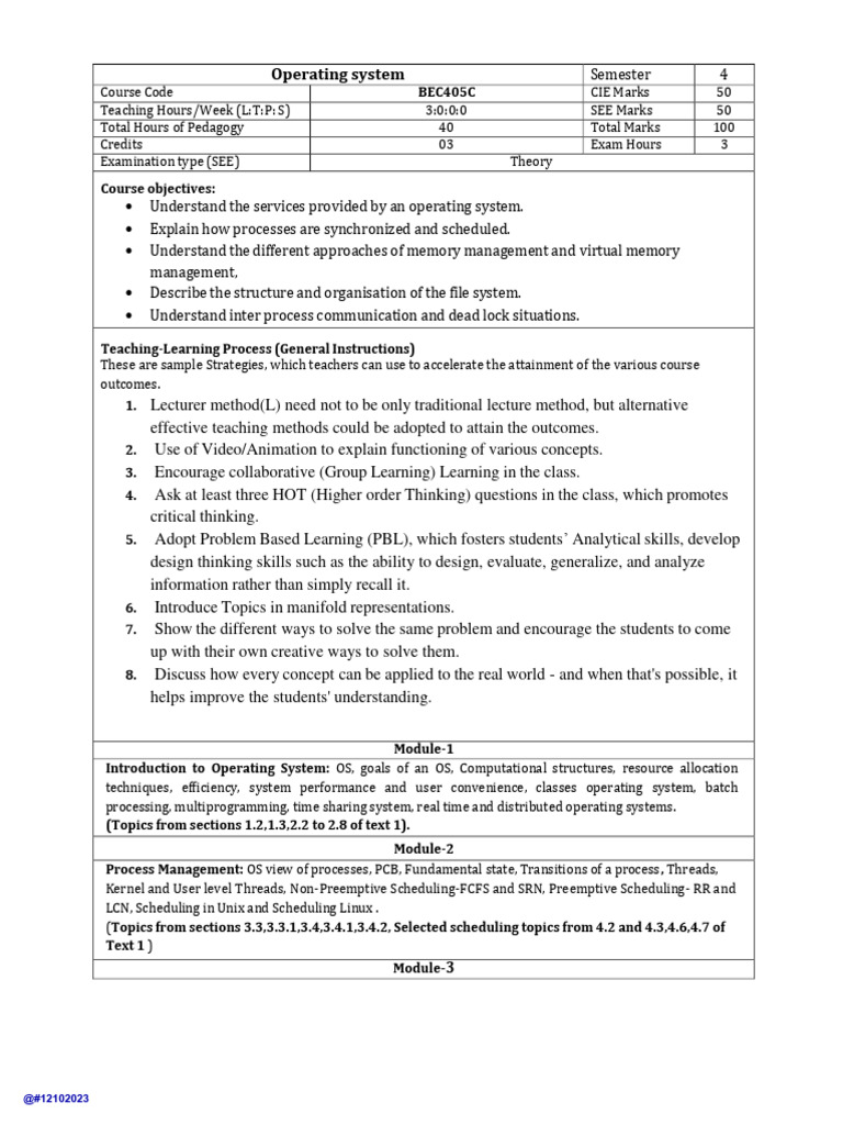 OS - 22 Scheme | Download Free PDF | Scheduling (Computing) | Operating System