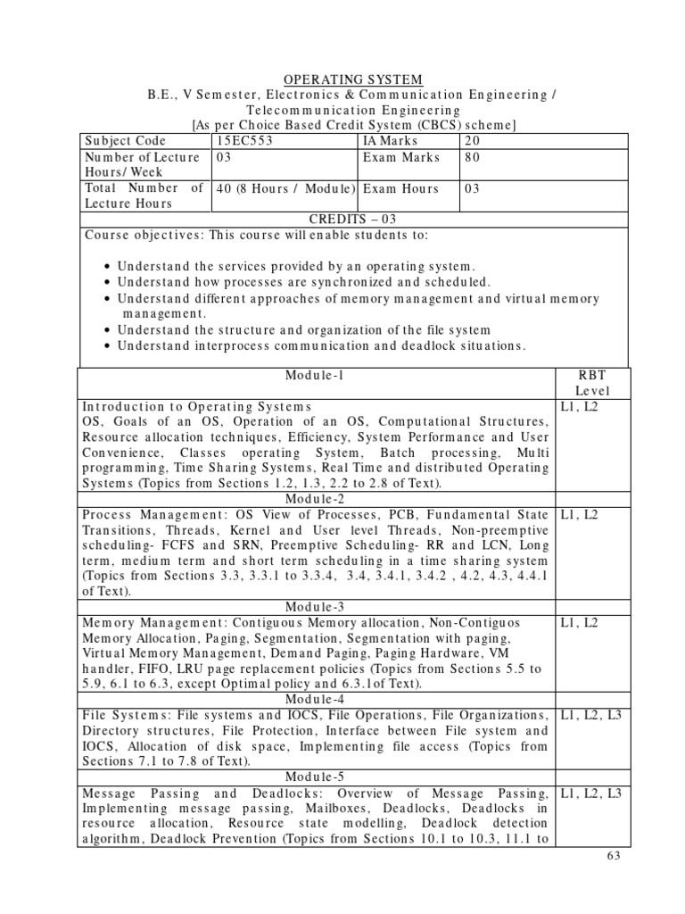 OS 2015scheme | PDF | Scheduling (Computing) | Operating System