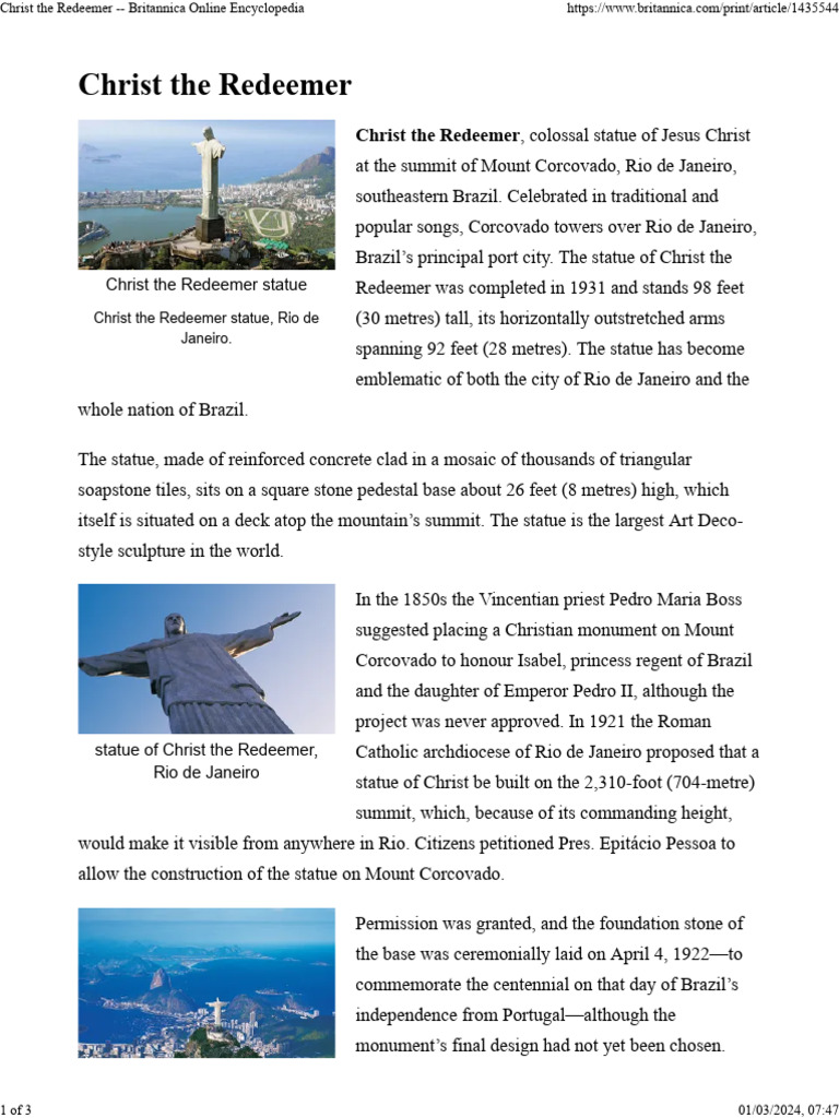 Christ The Redeemer - Britannica Online Encyclopedia | PDF