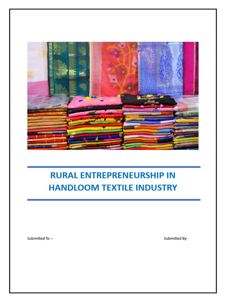 Rural Entrepreneurship in Handloom Textile Industry | PDF ...