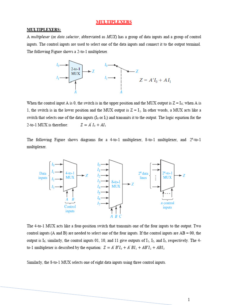 Multiplexers | PDF | Electronics | Digital Technology