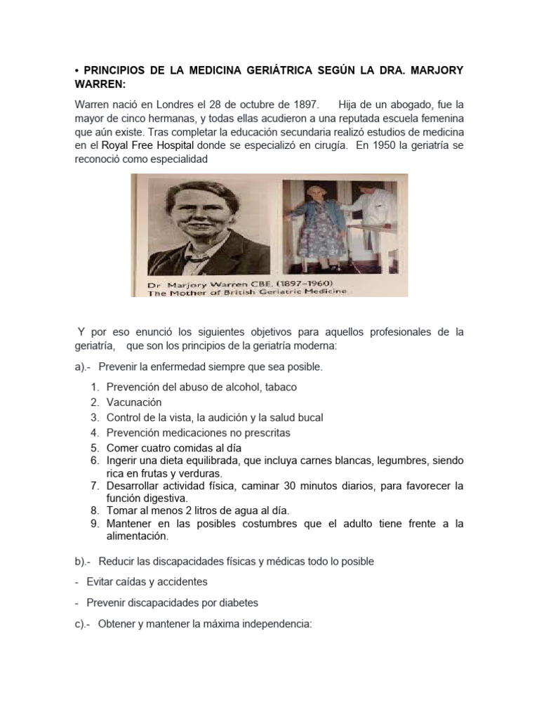 Principios de La Medicina Geriátrica Según La Dra | PDF