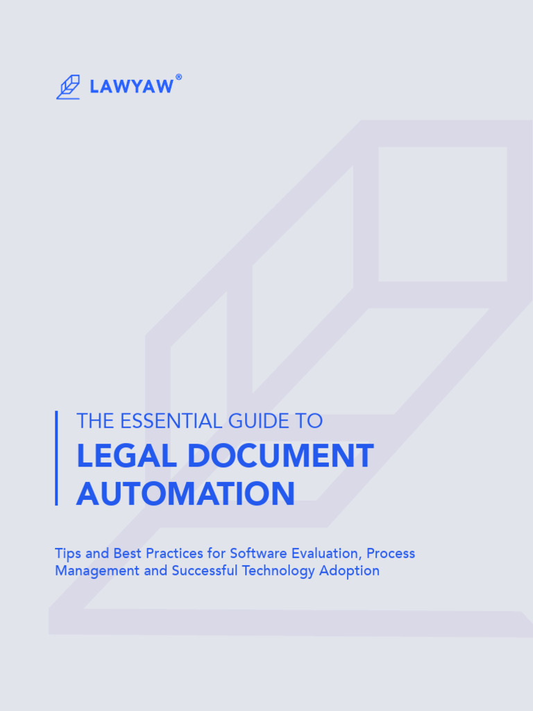 Essential Guide To Legal Document Automation Lawyaw | PDF | Automation | Usability