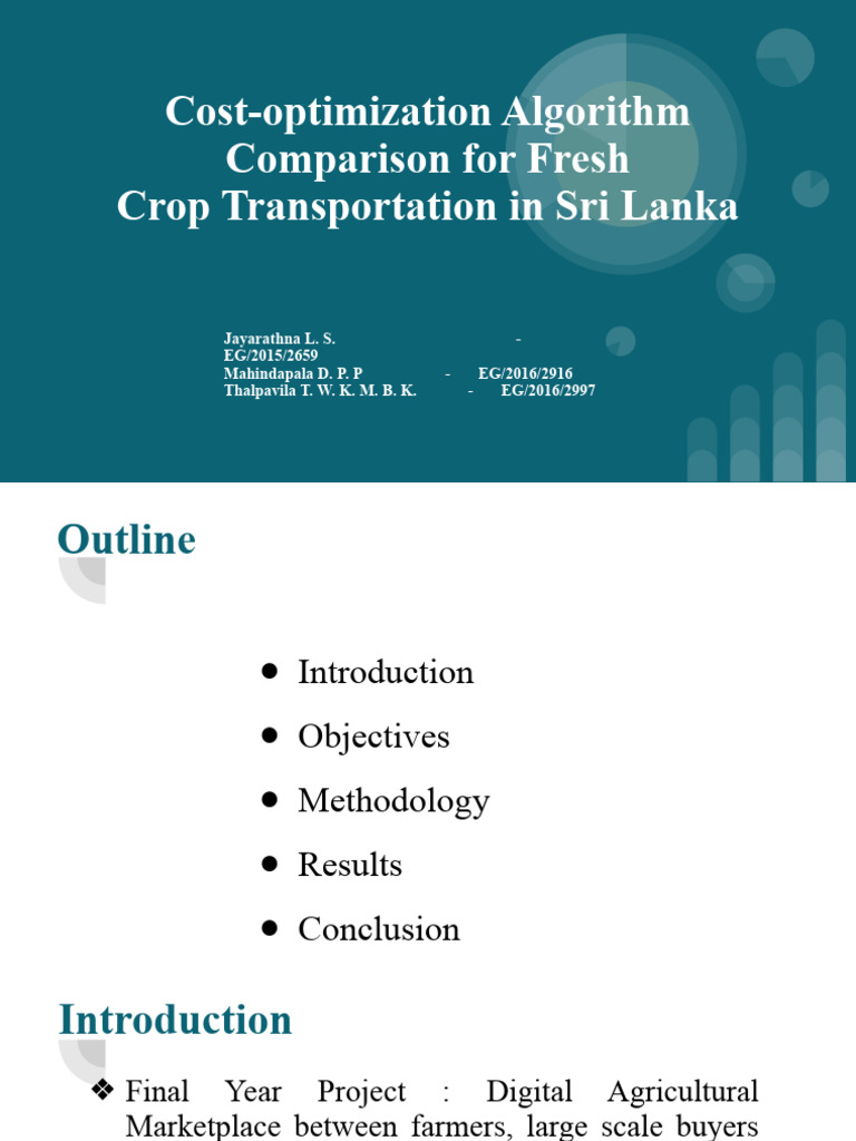 Cost-Optimization Algorithm Comparison For Fresh Crop Transportation in Sri Lanka | PDF ...
