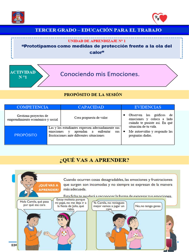 Act 1 - Ua 1-Guía Informativa de Ept - 3° Grado | PDF | Las emociones ...