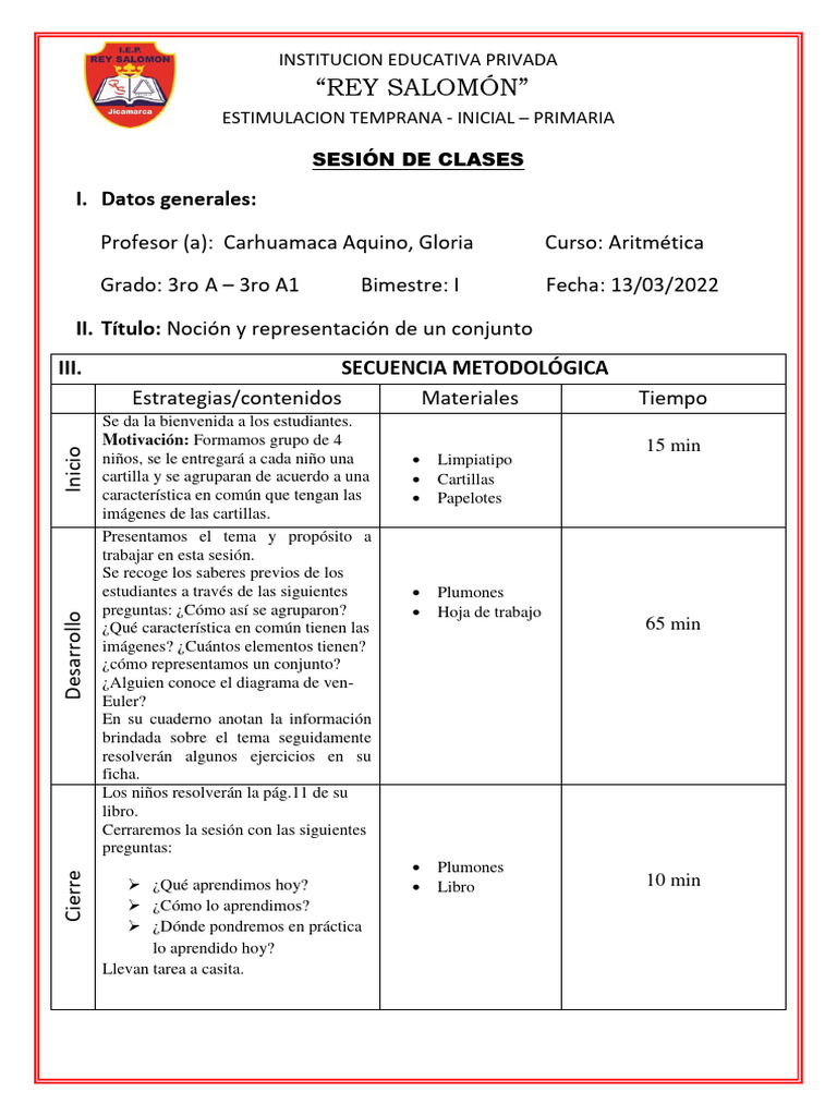 Sesiones de Conjuntos y Normas 3ro A | PDF | Crecimiento personal y profesional | Salud y bienestar