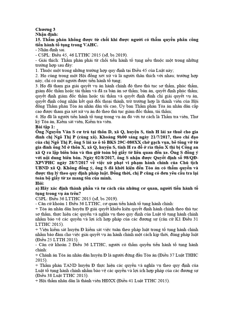 nhận định 15 và câu a bt1 chương 3+nhận định 3,4 chương 4 | PDF