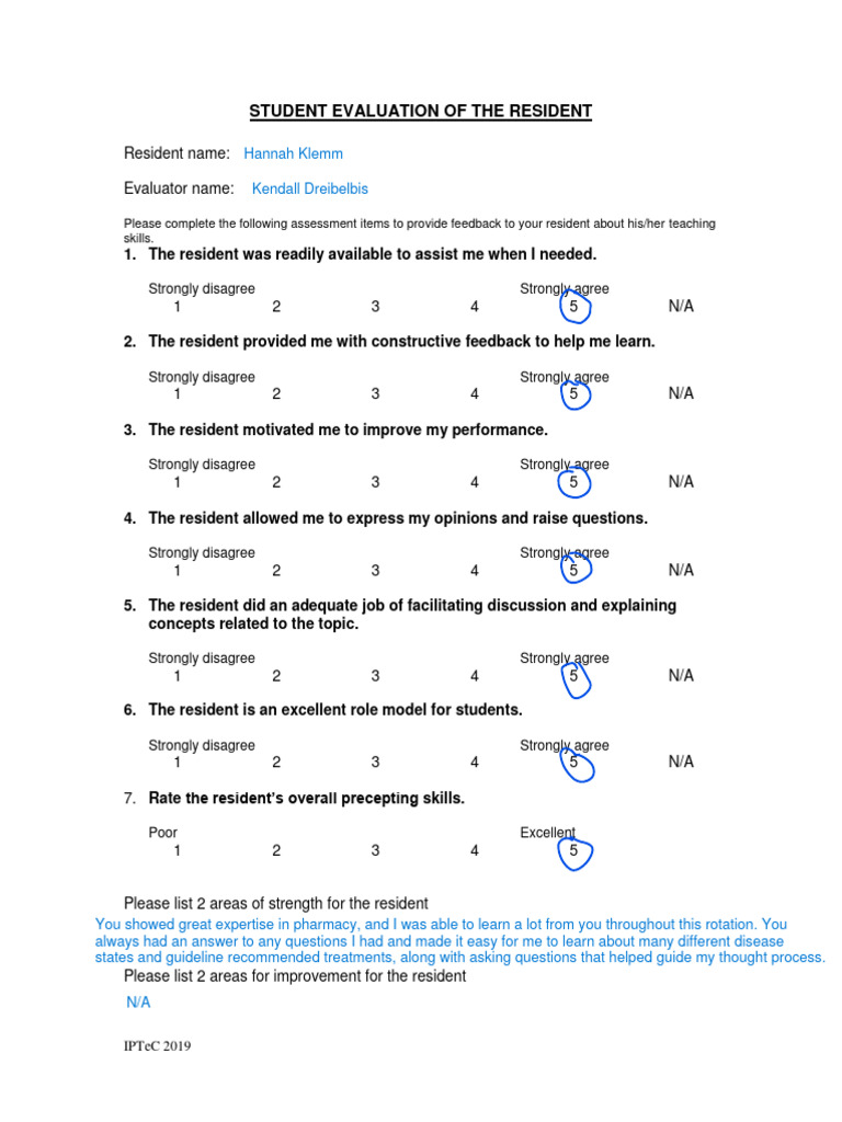 Family Medicine Resident Evaluation | PDF | Cognitive Science | Behavior Modification
