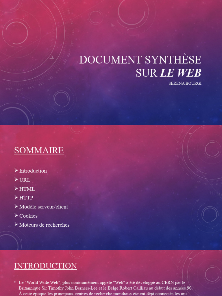 Document Synthèse Sur Le Web | PDF | Internet | Internet et Web
