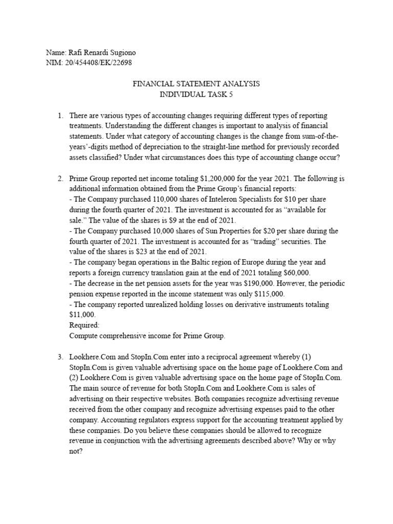 Financial Statement Analysis Overview | PDF | Depreciation | Expense