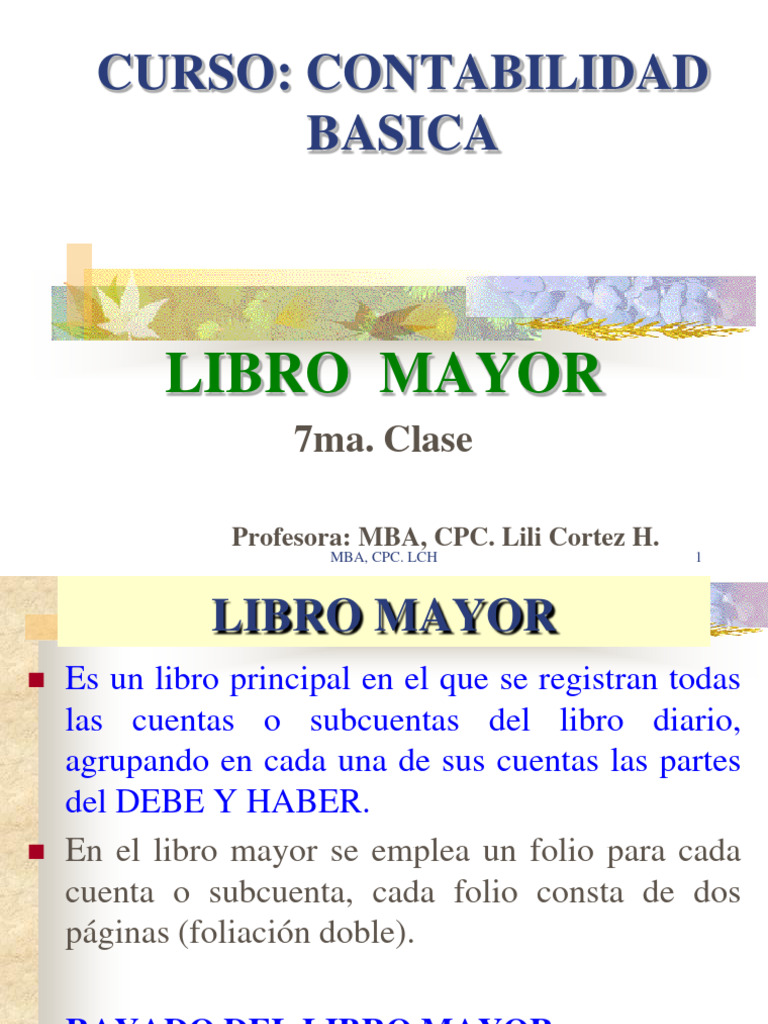 Clase 7 Libro Mayor | PDF