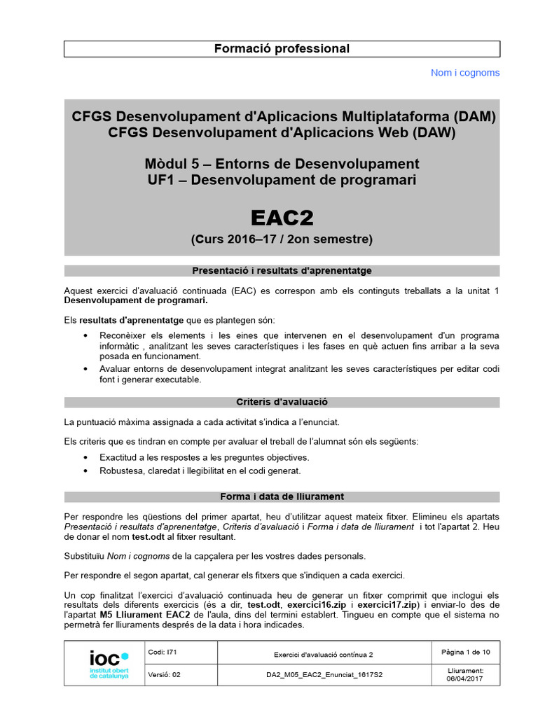DA2 M05 EAC2 Solucio 1617S2 | PDF