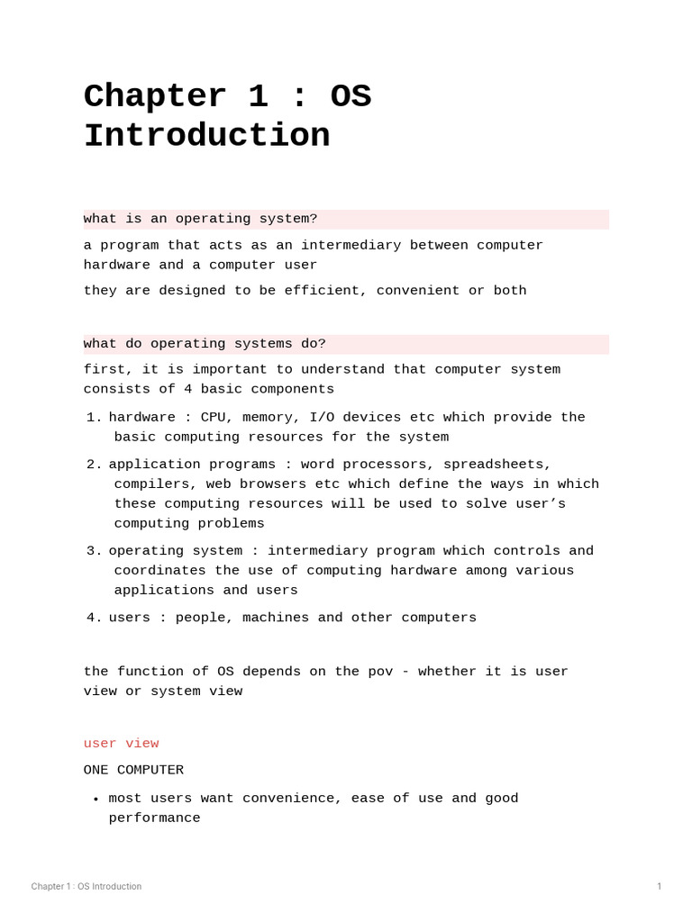 OS Intro | Download Free PDF | Operating System | Computer Science OS Intro | Download Free PDF | Operating System | Computer Science