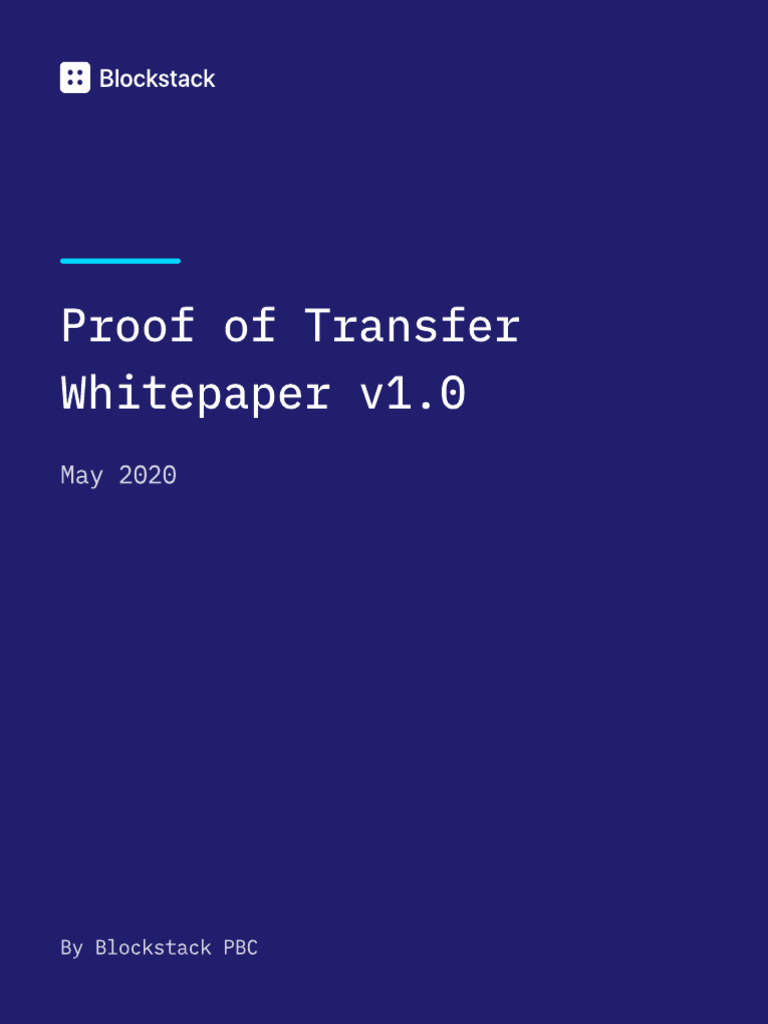 Proof of Transfer Whitepaper v1 0 PoX PR | PDF | Cryptocurrency | Bitcoin