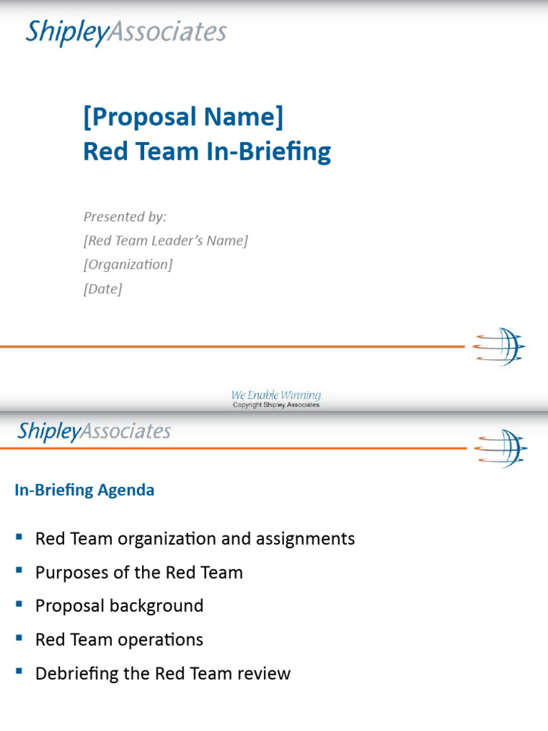 Red Team in Briefing Template | PDF | Evaluation | Risk Assessment