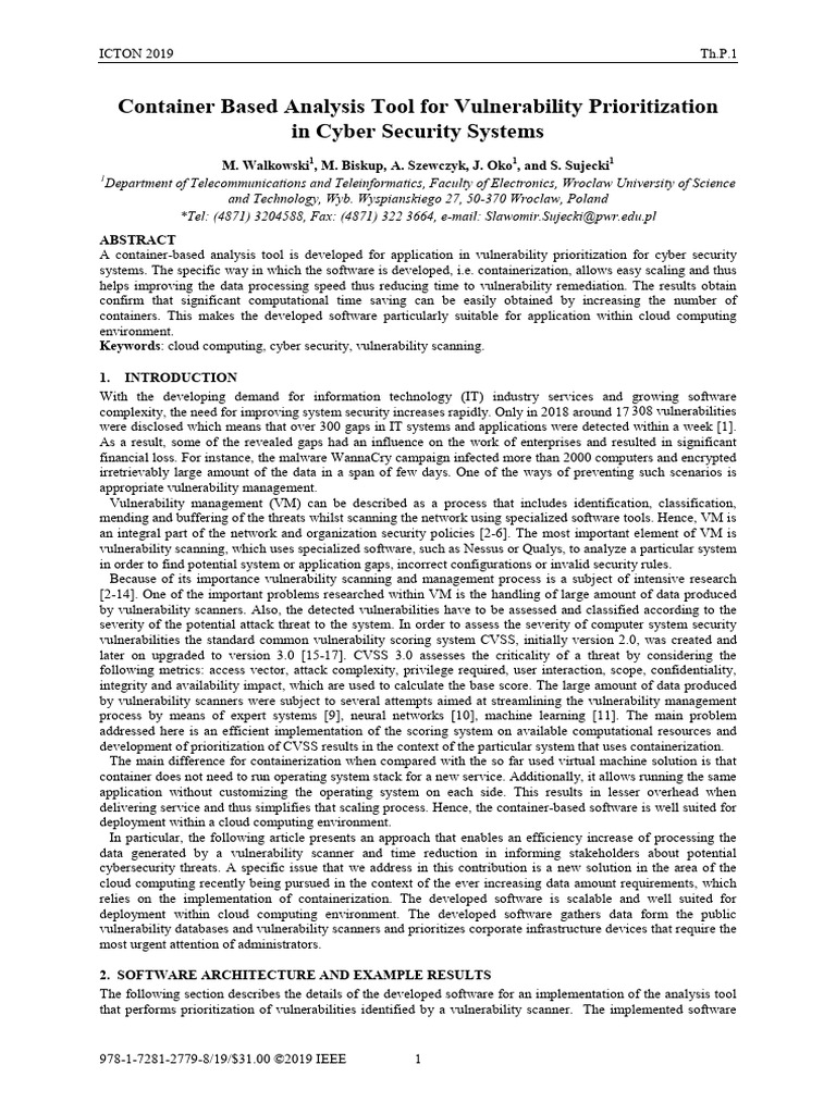 Walkowski 2019 | PDF | Vulnerability (Computing) | Computer Security
